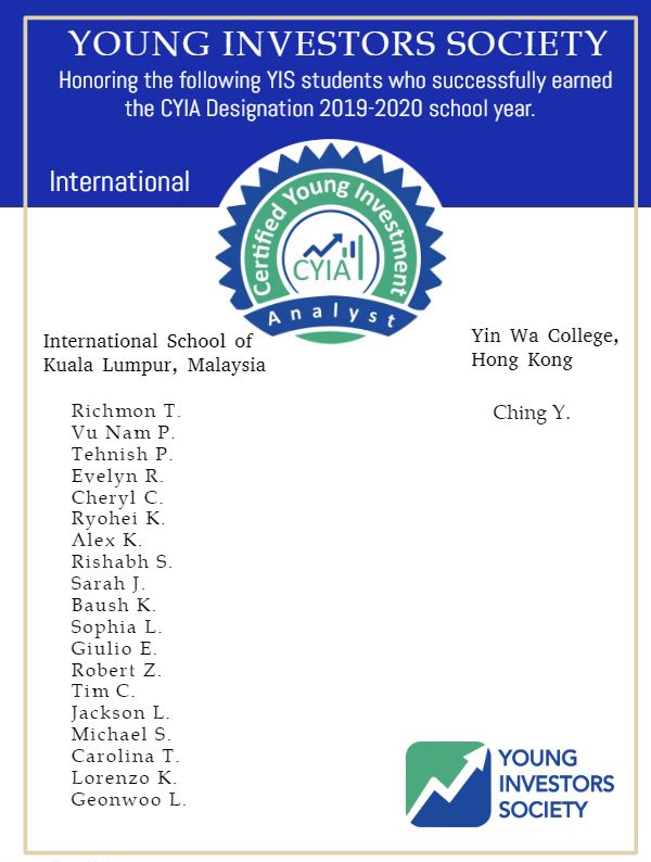 Congratulations to our 2019-2020 CYIA Designation Recipients! – Young ...